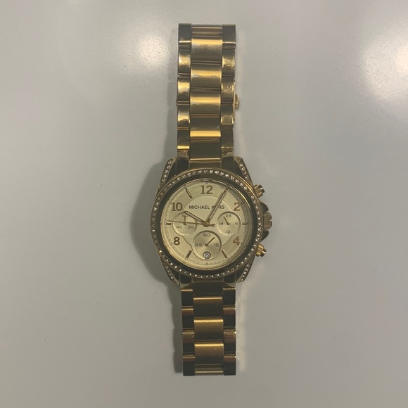 Michael Kors | Accessories | Gold And Diamond Bezel Mk Watch | Poshmark